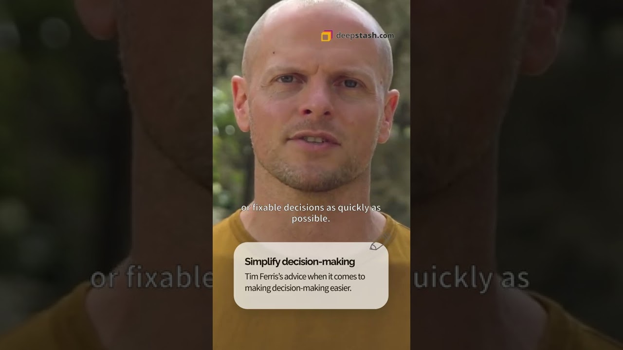 Tim Ferriss - Simplify decision making. #shorts