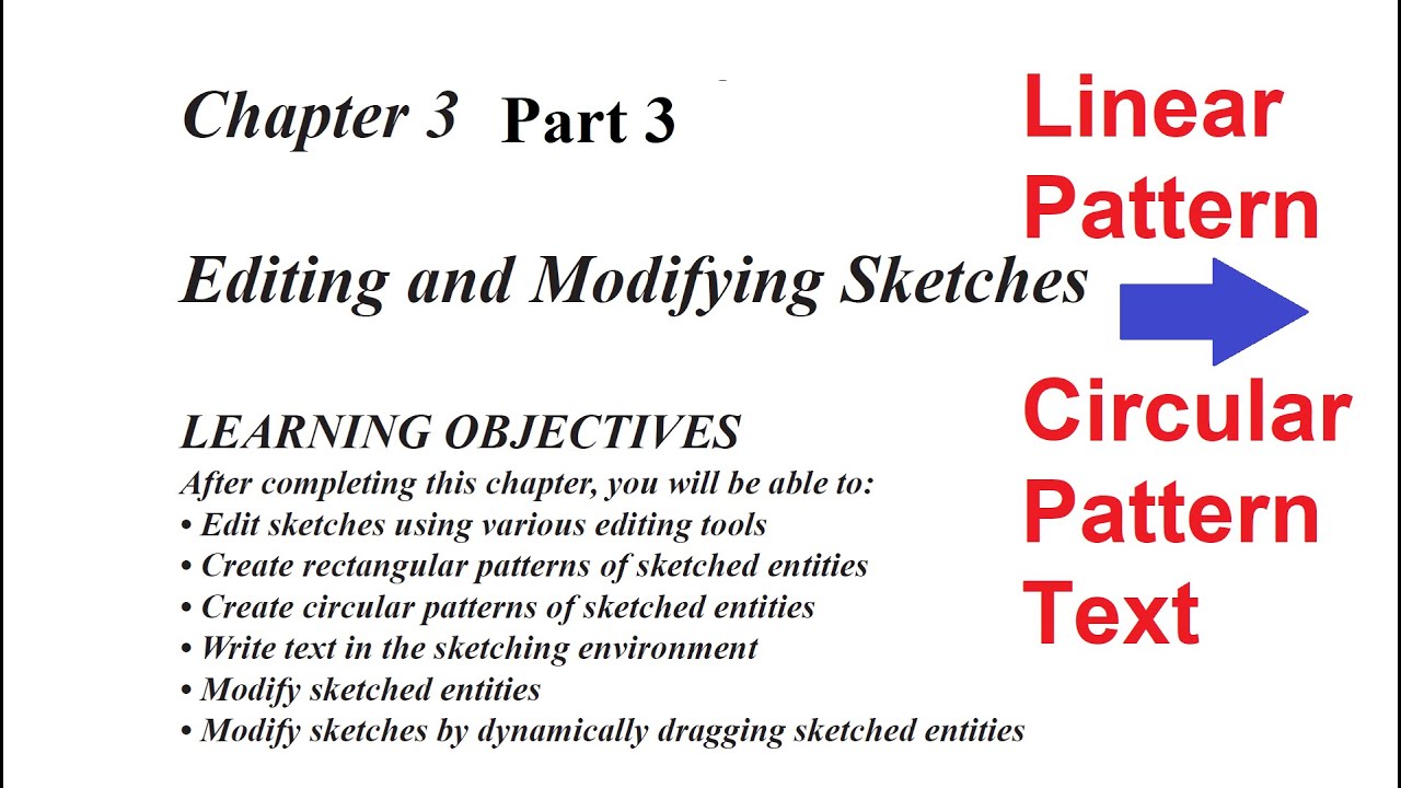 Chapter 3 Linear Pattern, Circular & Text in Sketch Solidworks 2020