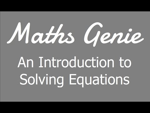 An Introduction to Solving Equations