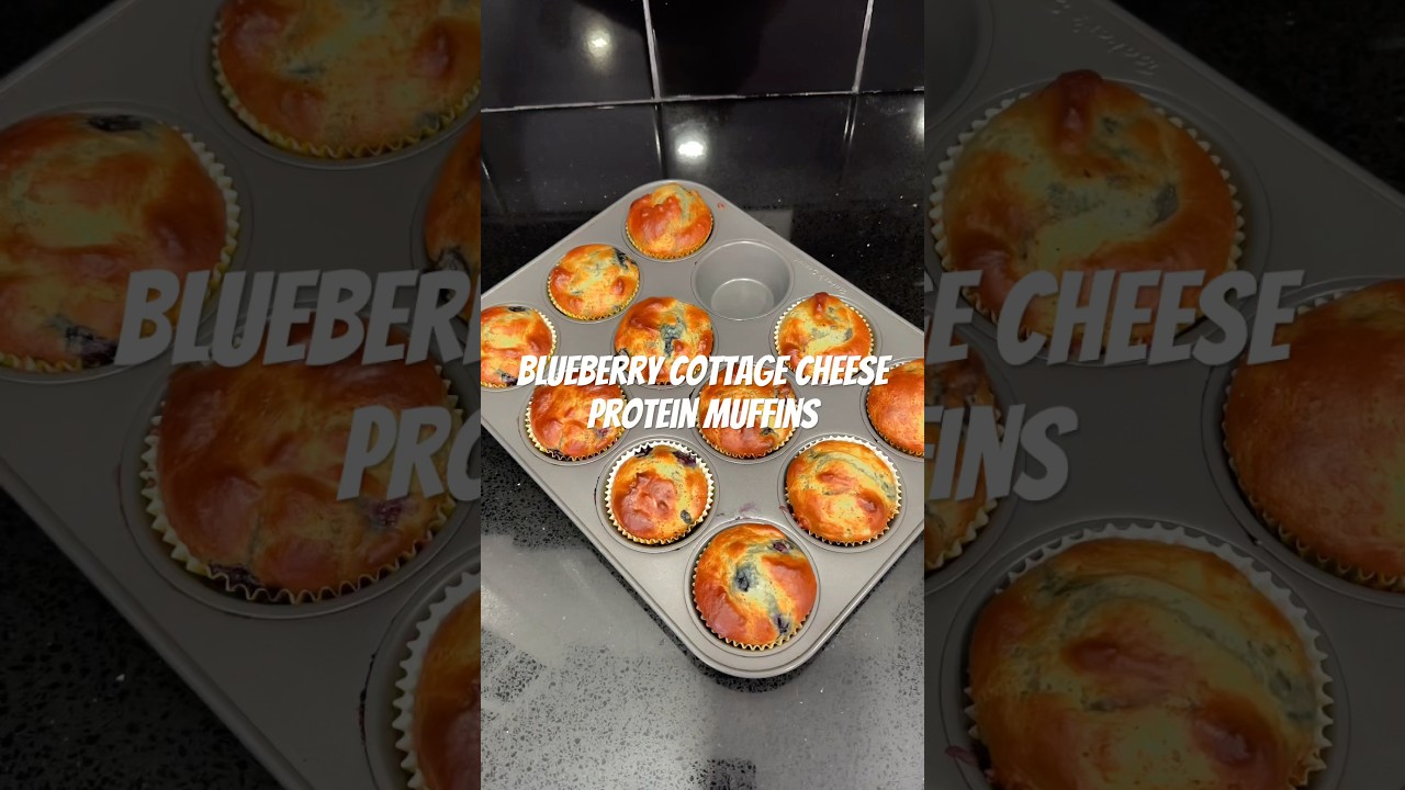 BLUEBERRY COTTAGE CHEESE MUFFINS #highprotein #proteinpacked #proteinsnacks #macrofriendlyrecipe
