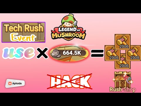get 8000 Devine Hammer with Tech Rush event without Hack | Legend of mushroom