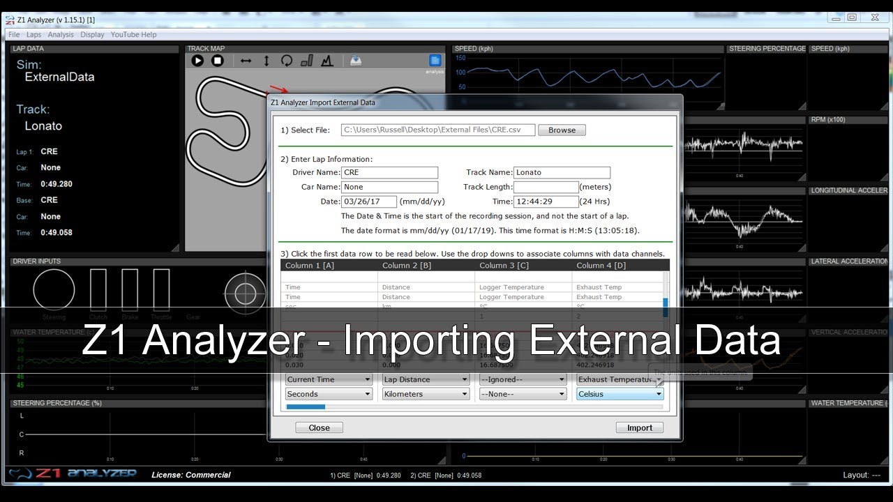 Z1 Analyzer Importing External Data