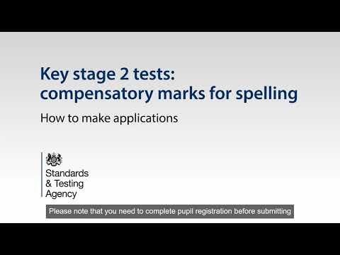 Key stage 2 tests: compensatory marks for spelling
