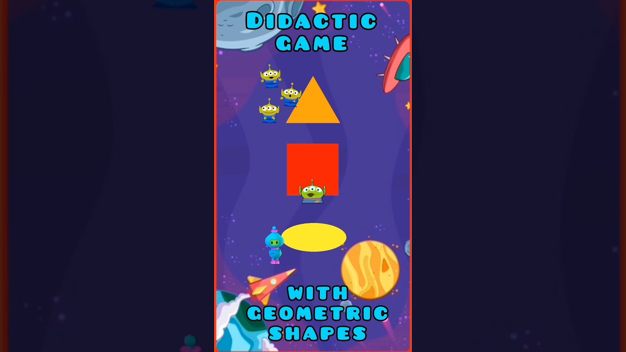 🤖 Didactic game with geometric shapes | 👽🚀“Place aliens in spaceships” #triangle #square #oval #game
