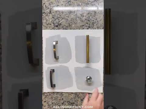 What cool hardware goes best with light gray cabinets?