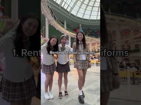 What people wear at Lotte World in Seoul Korea: school uniforms! #seoul #travelkorea #kdrama #korea