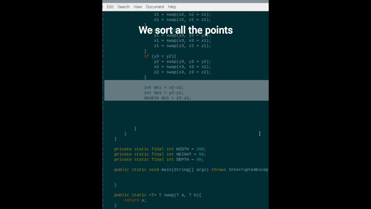 3D rendering in the console. #java #3d #coding #tutorial