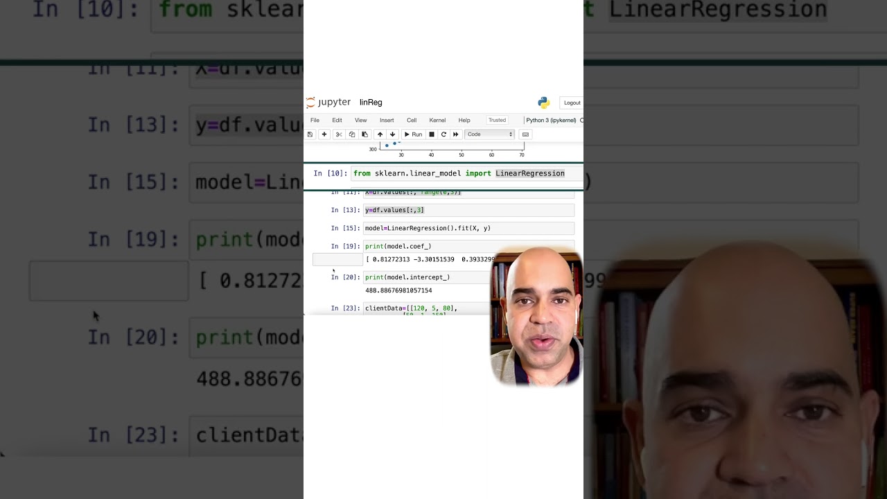 Prediction from Data Using Python sklearn in 60 Seconds #prediction  #datascience  #shorts
