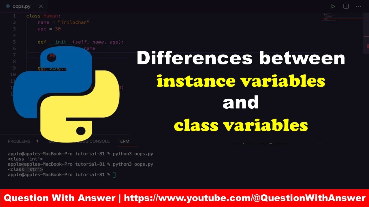 Instance variables Vs Class variables in Python #python #pythonprogramming #interview