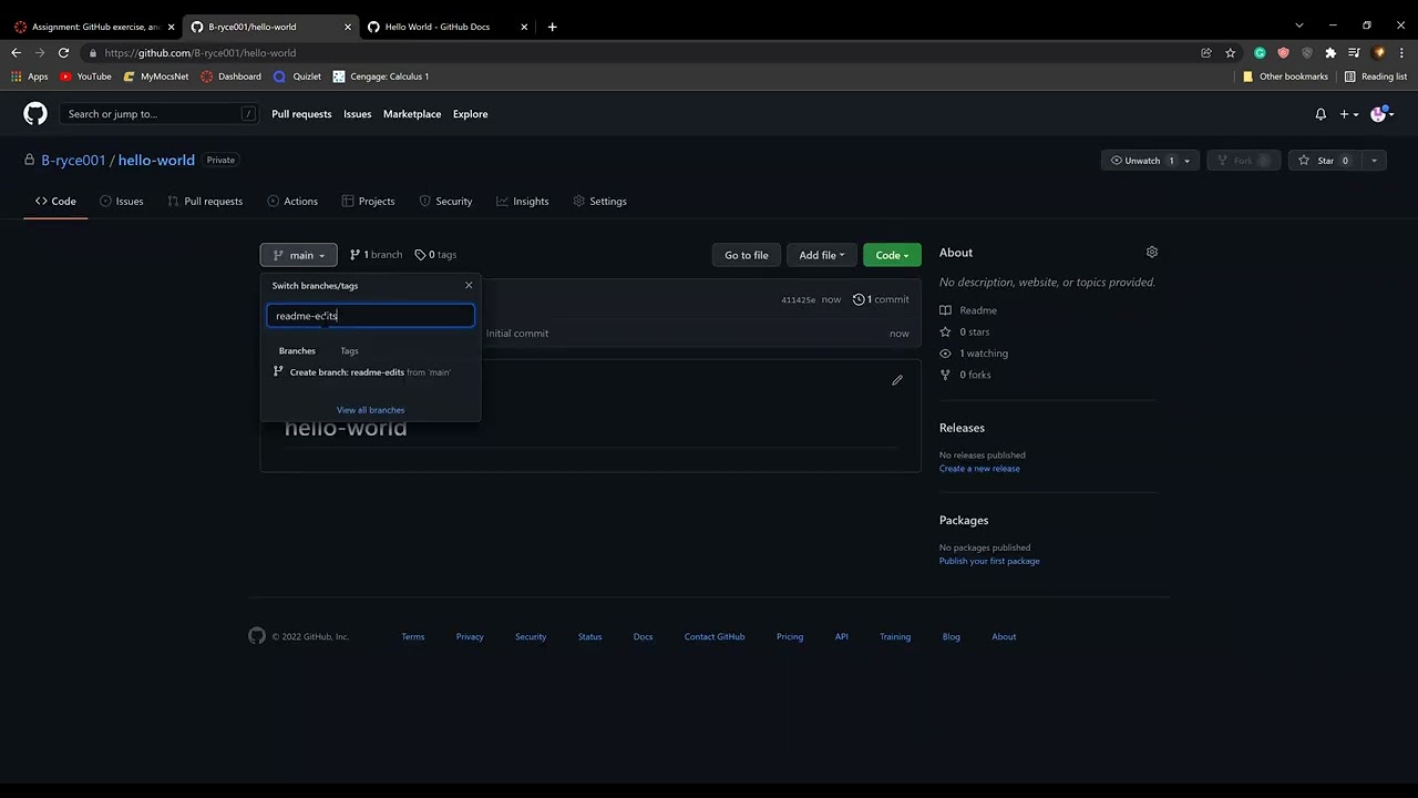 CPSC 2100 GitHub Exercise