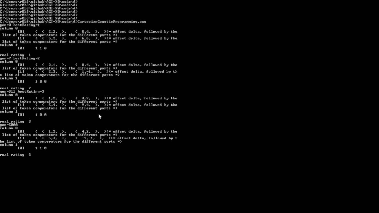 Cartesian Genetic Programming - textmatcher 1