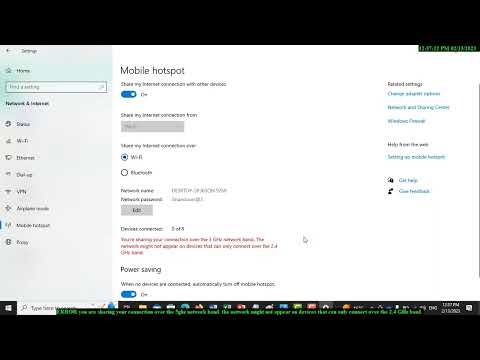 How to solve ERROR you are sharing your connection over the 5ghz network band. the network might not