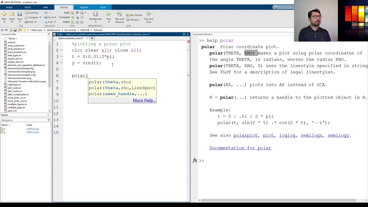 How to Generate a Polar Coordinate Plot in MATLAB