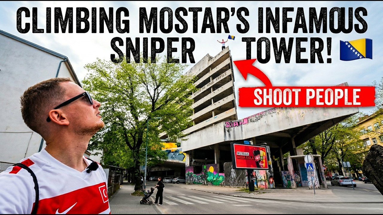 I Climbed Infamous SNIPER TOWER in Mostar 🇧🇦