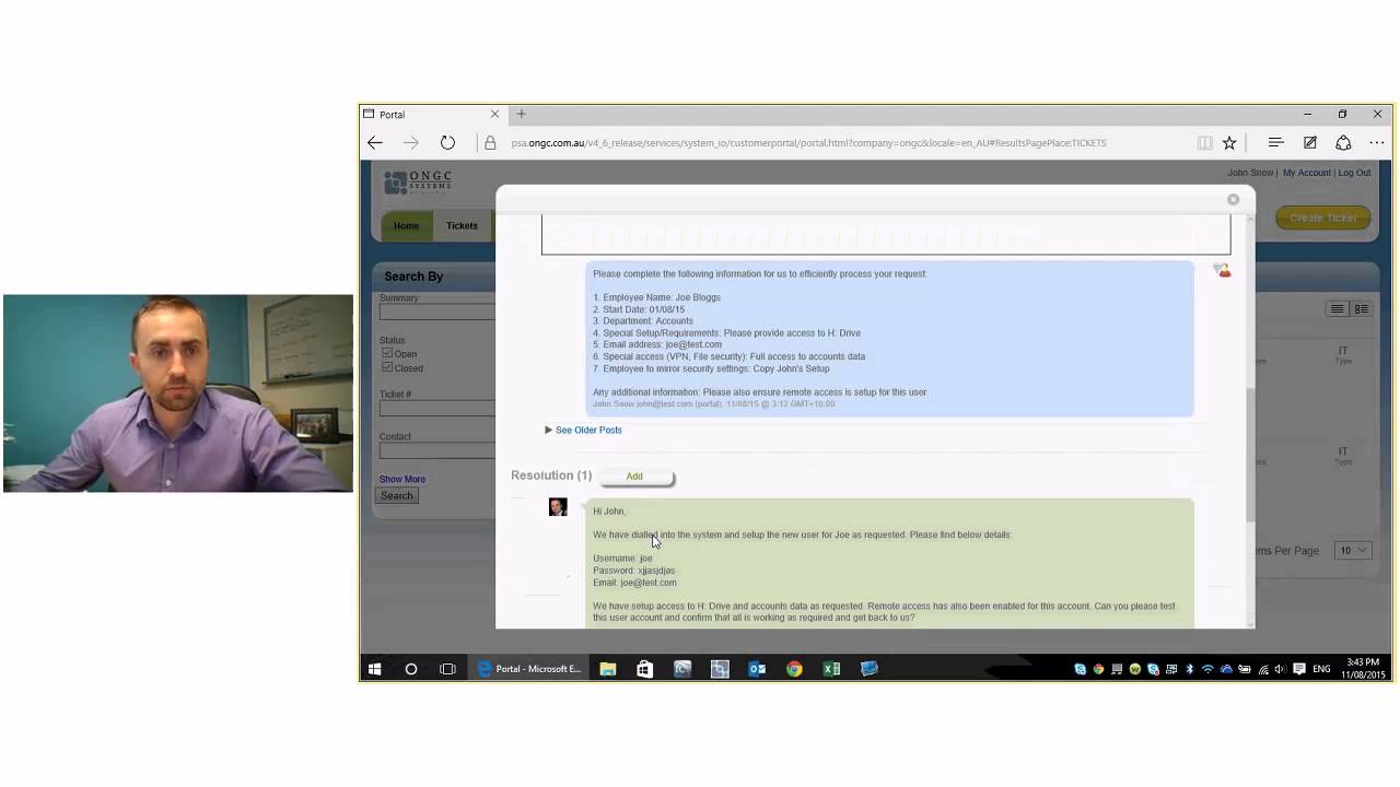 ONGC Systems Client Portal Demonstration