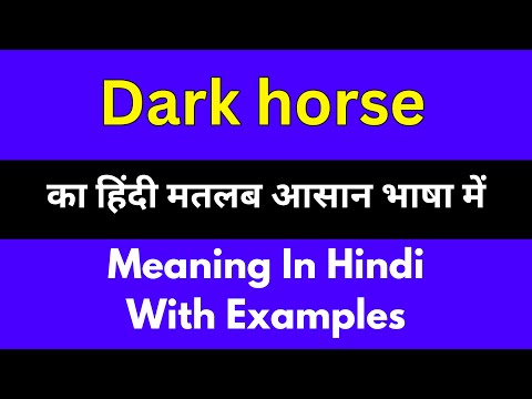 Dark horse meaning in Hindi/Dark horse का अर्थ या मतलब क्या होता है.