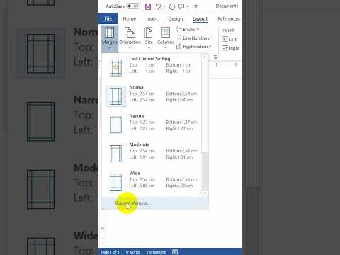 Cách mặc định căn lề trong Word