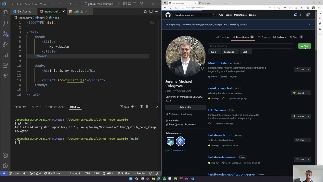 From HTML to GitHub Pages *SIMPLE WALKTHROUGH*