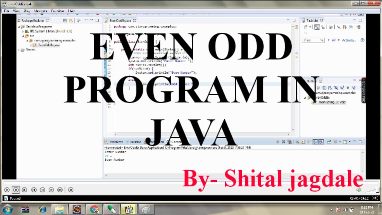 Java Coding Interview Questions | Even ODD Program In Java.#sjprogrammingsolutions