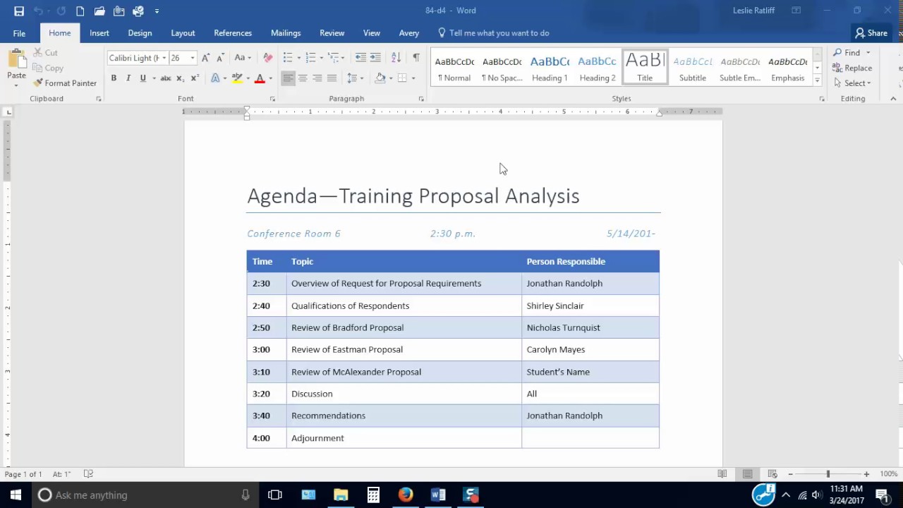 03 Agenda format, 7 minutes