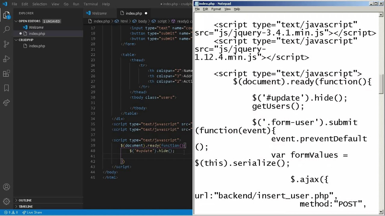 PHP/ajax Crud Tutorial - Part 1: Create/Insert Method