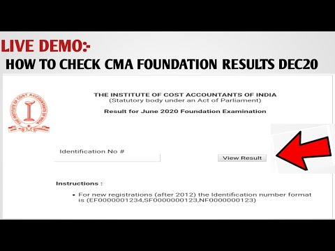 LIVE DEMO: How To Check CMA Foundation Results Dec 2020