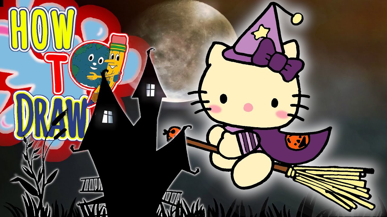 Hello Kitty | WITCH | Halloween | COLORING PAGES | Easy Things to DRAW | DrawingwithKIDS