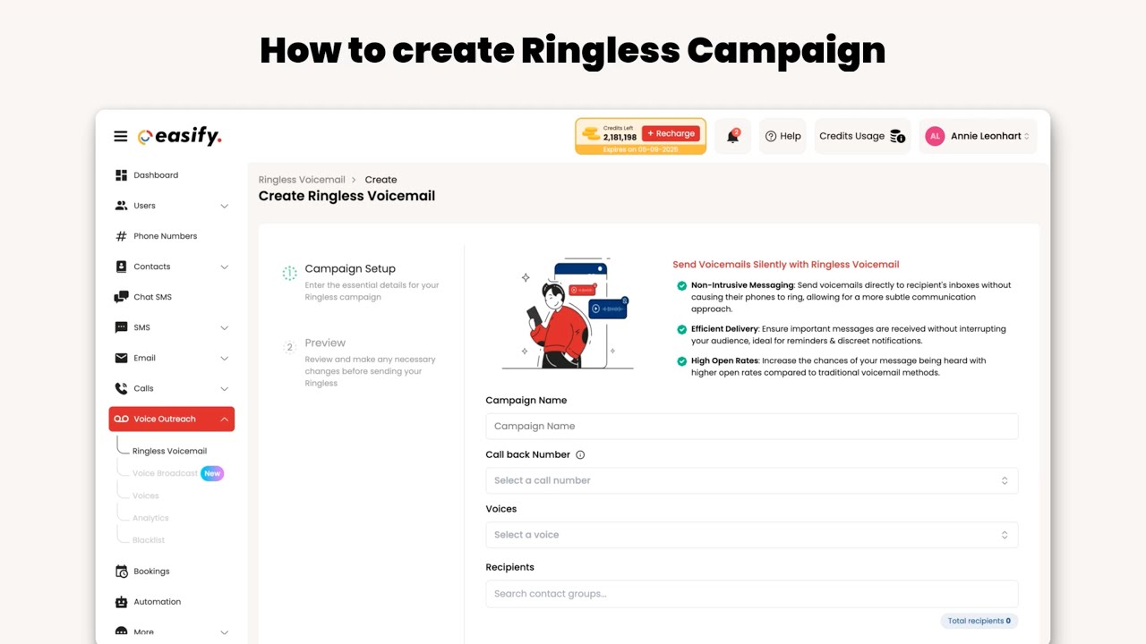 How to Create a Ringless Campaign | Easify Marketing | Tutorial