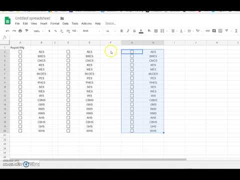 Check Boxes in Google Sheets