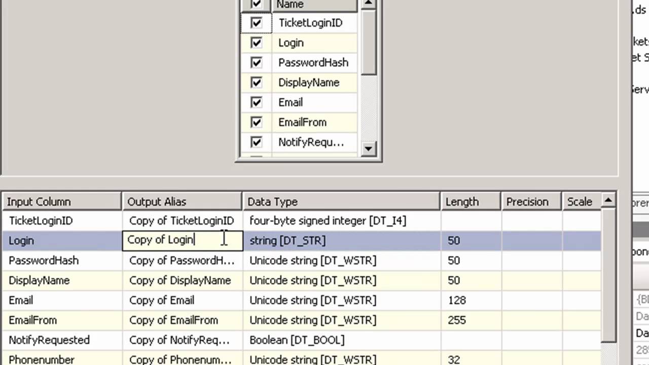 SQL edit data flow mapping in SSIS