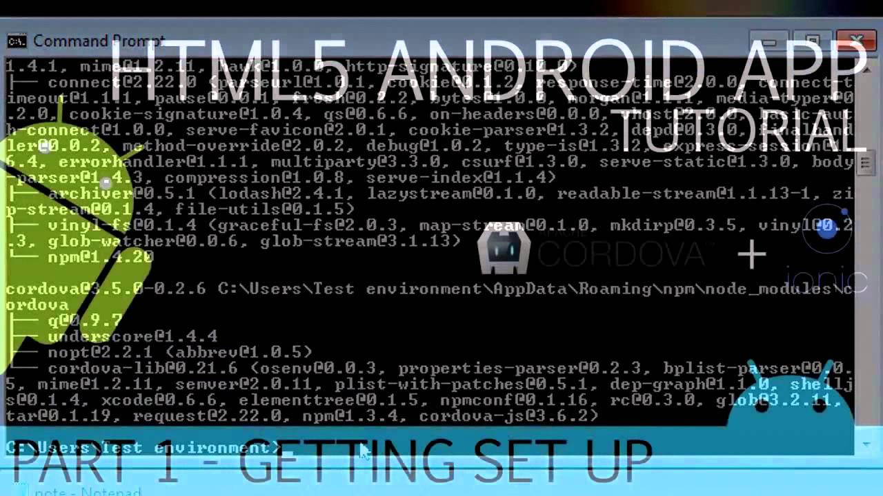 Cordova and Ionic   Android HTML5 App Development Tutorial   full