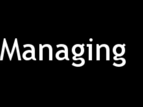 How to Pronounce Managing