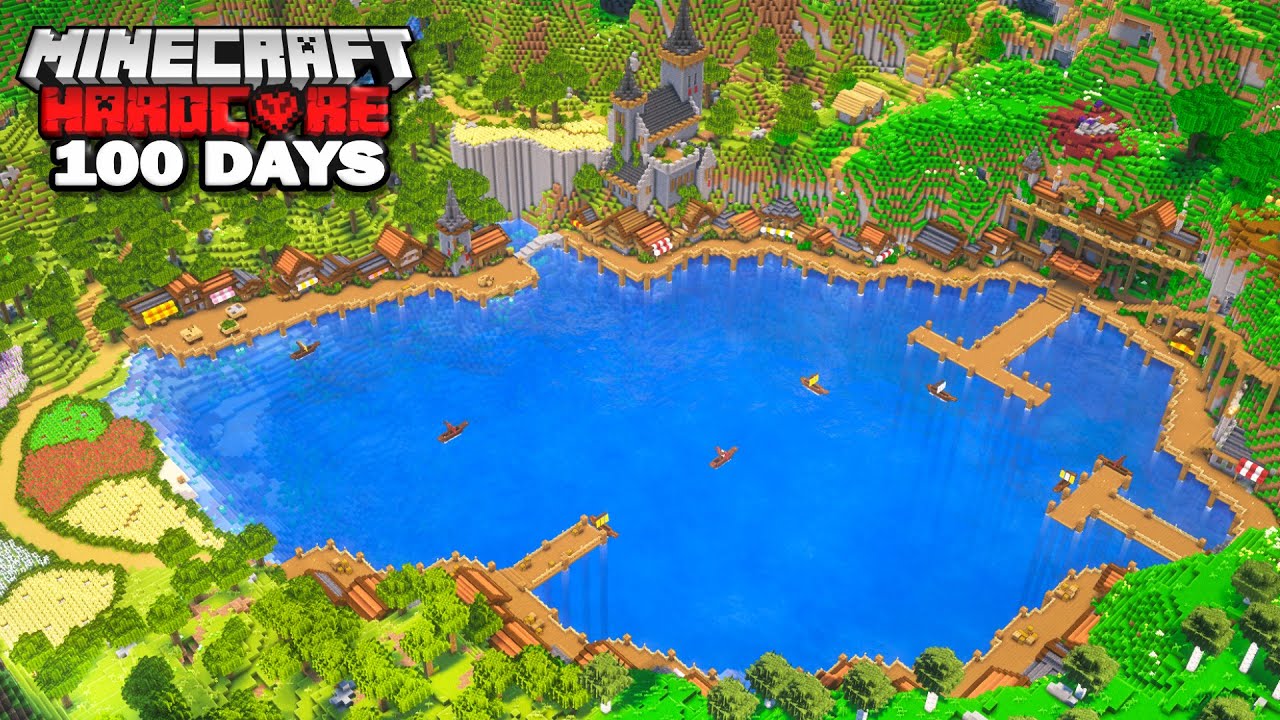 I Survived 100 Days On A Lake In Minecraft Hardcore