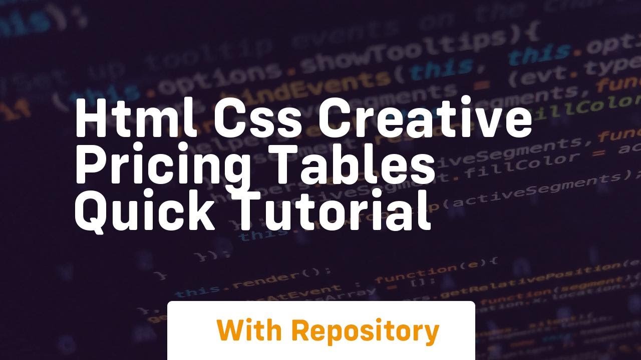 Html css creative pricing tables quick tutorial