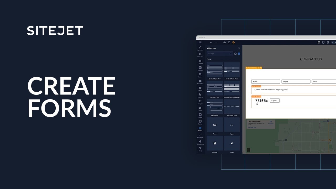Sitejet - Create Forms