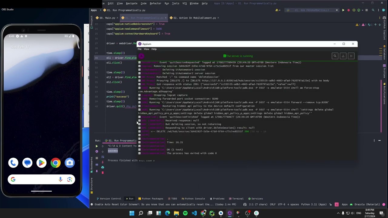 09.  Run Test Script appium & python Programmatically
