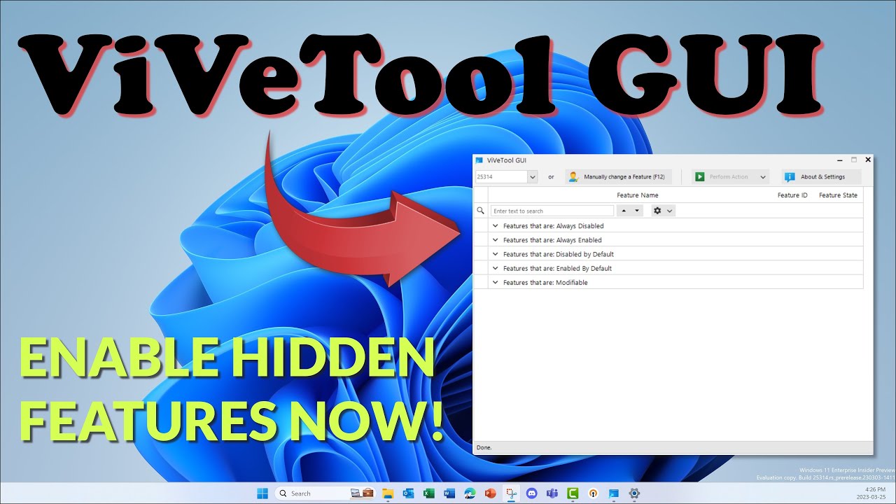 Enable Hidden Windows Features with ViVeTool Enable Hidden Windows Features with ViVeTool