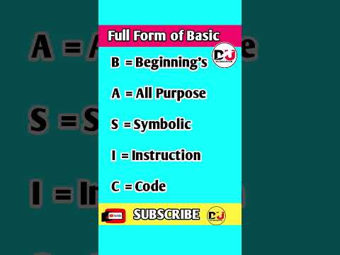 Full Form Of BASIC || फुल फॉर्म ऑफ़ बेसिक #DU_EDUCATION