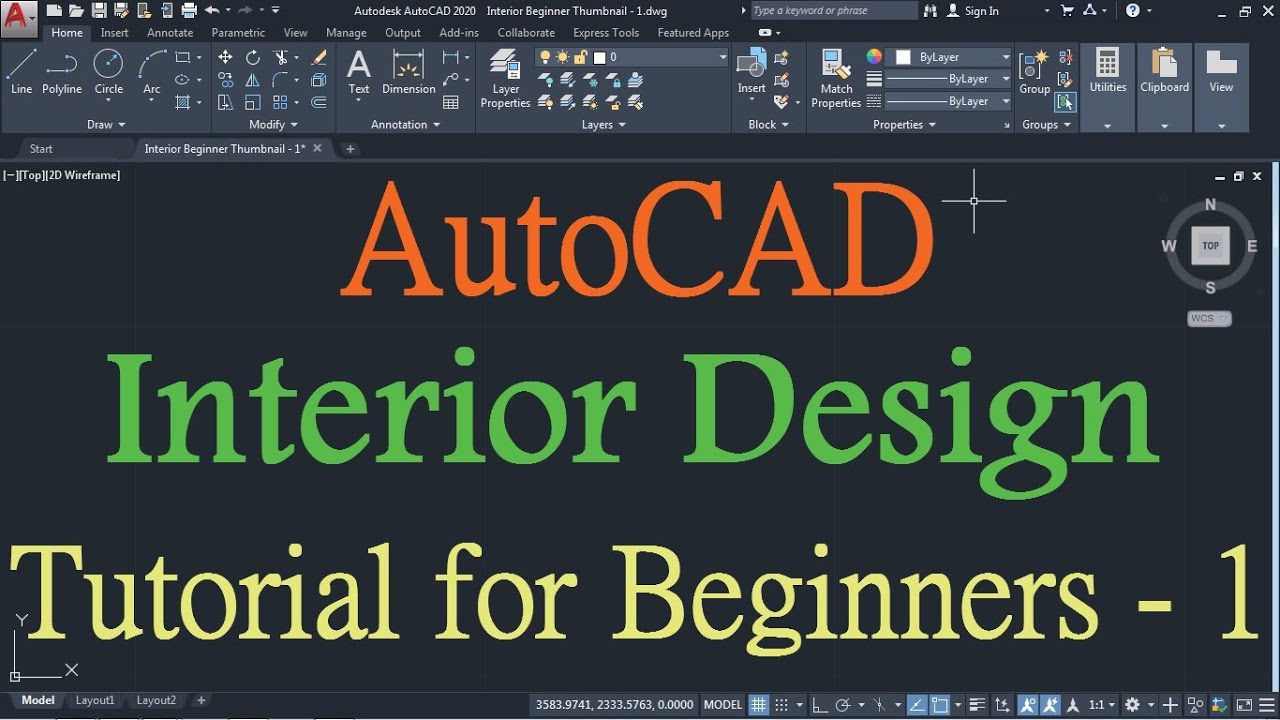 AutoCAD Interior Design Tutorial for Beginners - 1