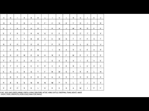 The Story of Creation, Day 6 (Biblical Crossword Puzzle)