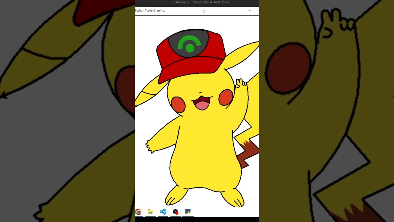 A code to draw Pikachu using the Turtle programming in Python