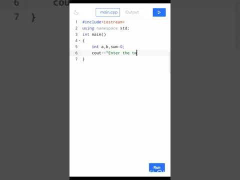 C++ addition |C++ sum of two numbers #cpp #shorts #shortfeed #programming