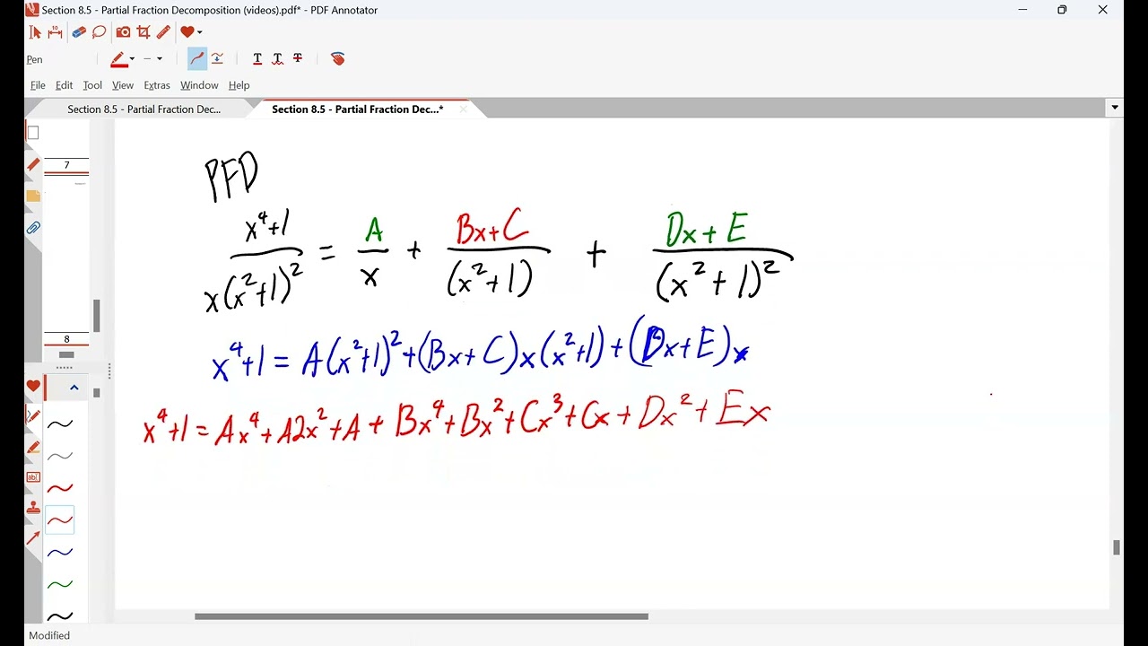 Partial Fraction Decomposition Examples 5