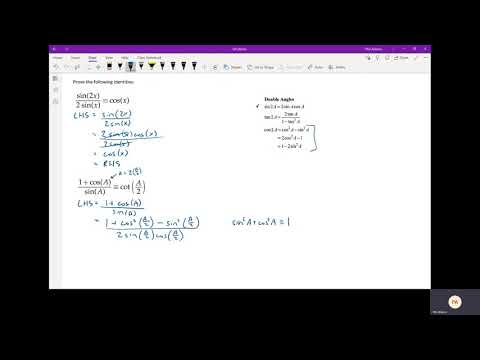 Proving identities using the double angle formulae