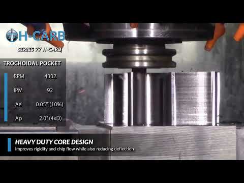 3/8" 7 Flute .030" Corner Radius Carbide Chip Breaker End Mill, 1-1/8 ...