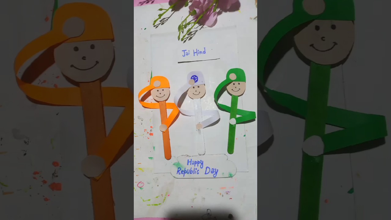 soldiers, republic day craft, icecream stick craft #shorts #youtube shorts #thecraftygirlkne
