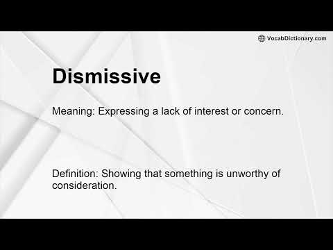 Dismissive Meaning