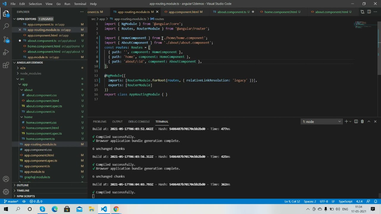 Angular 12 Routing Tutorial | With Parameter | Without Parameter