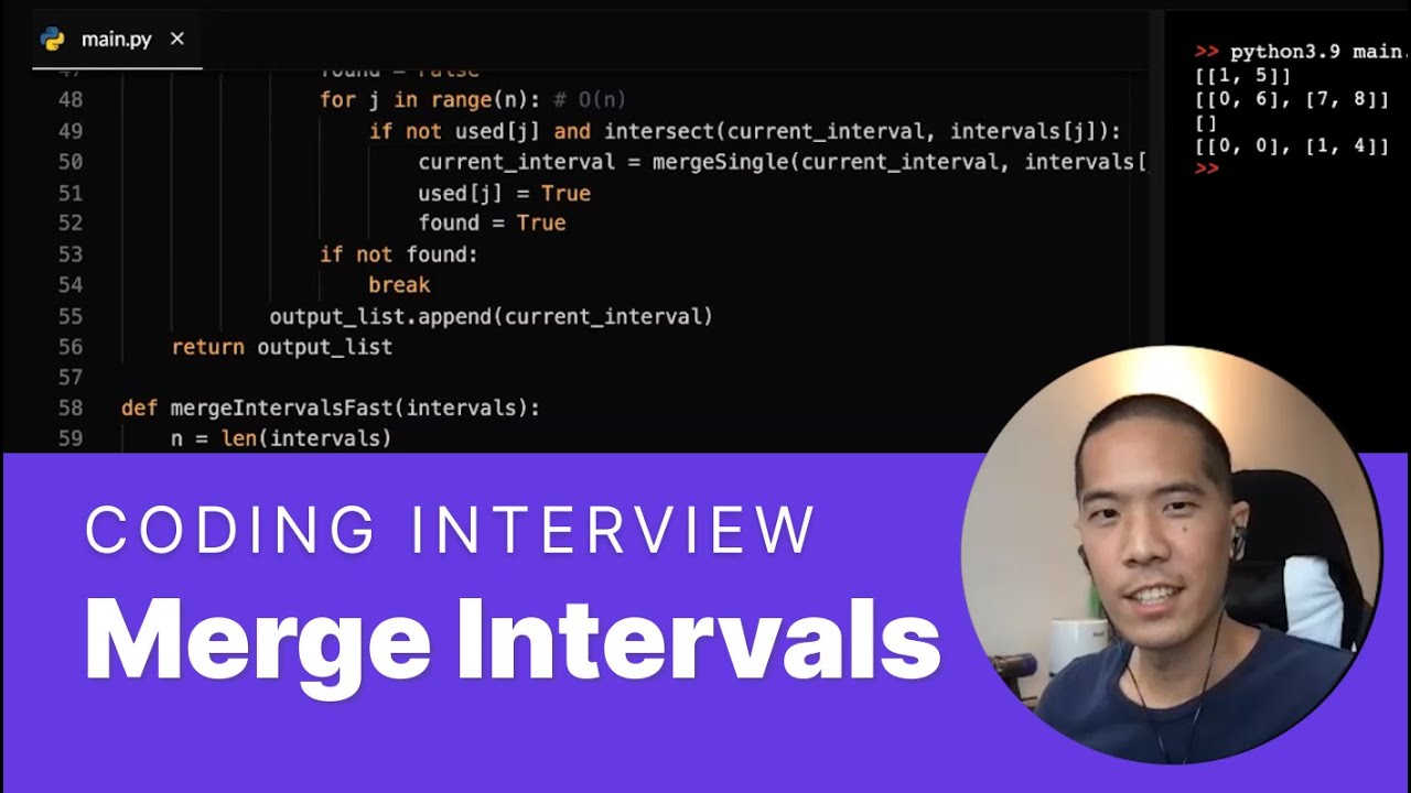Python Programming Interview: Merge Intervals Leetcode ft. Dropbox Software Engineer