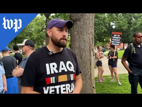 Iraq War veteran protests Trump's military parade